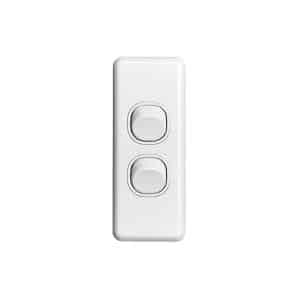 Clipsal C2032AWE Classic C2000-Series 1 Pole 2 Gang Rocker Switch ...