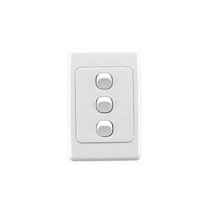 Clipsal 2033VAWE 2000-Series 1 Pole 3 Gang Rocker Switch, 250VAC, 10A ...