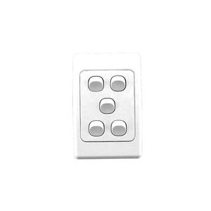 Clipsal 2035VAWE 2000-Series 5 Gang Rocker Switch, 250VAC, 10A, White ...